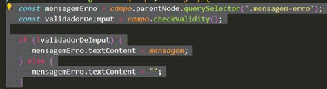 Sugestão Implementação Javascript Validando Formulários Alura