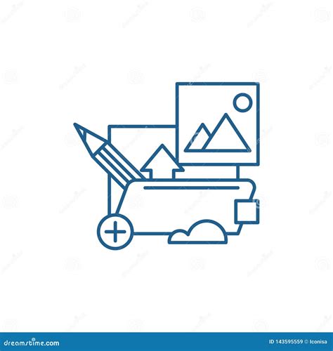 Media Files Line Icon Concept Media Files Flat Vector Symbol Sign Outline Illustration Stock