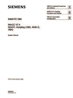 WinCC V WinCC Scripting VBS ANSI C Siemens Wincc V Wincc Scripting Vbs Ansi C