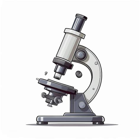A Drawing Of A Microscope With A Large White Blob On It Premium Ai