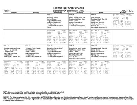 Elementary Breakfast May Pdf
