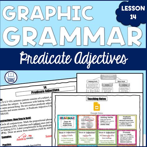Predicate Adjectives Graphic Grammar Lesson 14 Print Digital