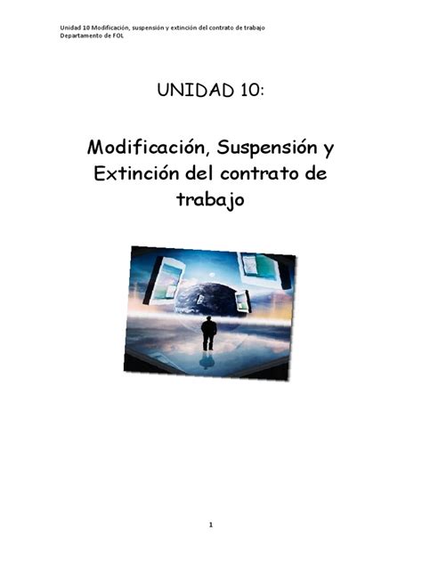 Pdf Tema 10 Modificación Suspensión Y Extinción Del Contrato De