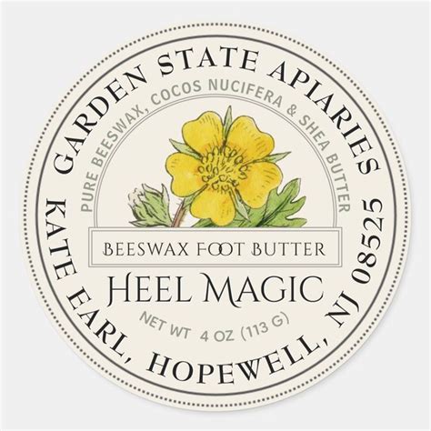 Beeswax Heel Butter With Vintage Flower Label Zazzle Labels
