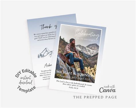 Funeral Program Template Simple Memorial Program Printable Funeral Program Program Template