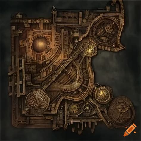 Detailed Steampunk City Map On Craiyon