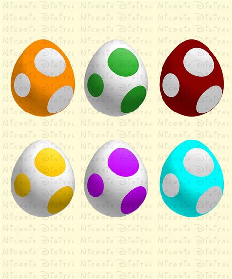 Yoshi Eggs Svg Mario Game Svg Cute Yoshi Egg Svg Digital Clipart Svg Png Dxf Eps Pdf 