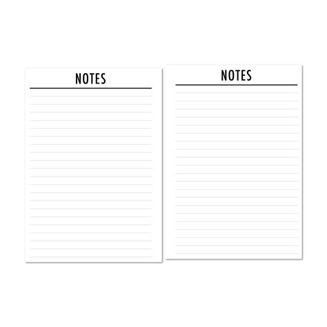 Notes Planner Insert Lined Pages For Daily Writing Citygirl Planners