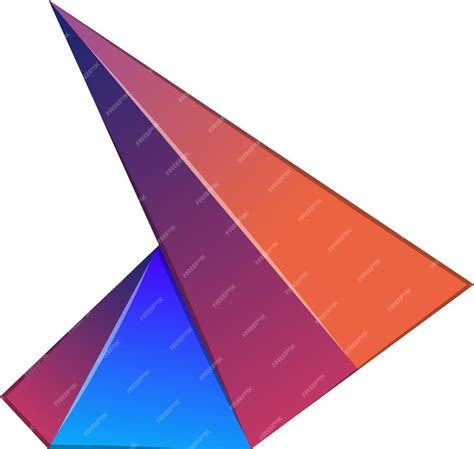 Premium Vector Abstract Folded Triangle Logo Illustration In Trendy
