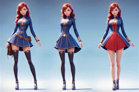 Premium Ai Image A Character Models Of A Woman In A Dress
