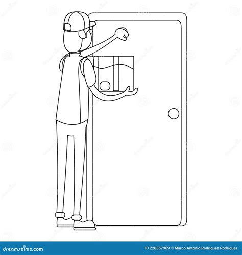 Man Knocking A Door Vector Icon On White Background Flat Vector Man Knocking A Door Icon Symbol