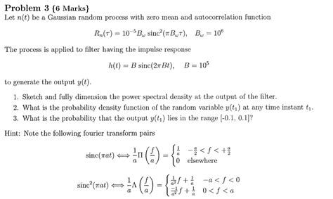 solved problem 3 6 marks] let n t be a gaussian random