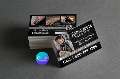 Tattoo Shop Business Card Template Tattoo Artist Business Card Tattoo