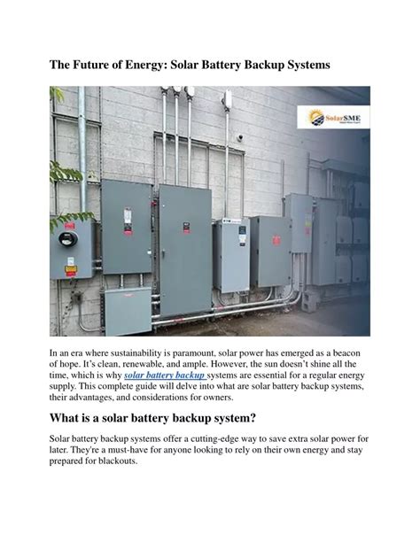Ppt The Future Of Energy Solar Battery Backup Systems Powerpoint Presentation Id13011584