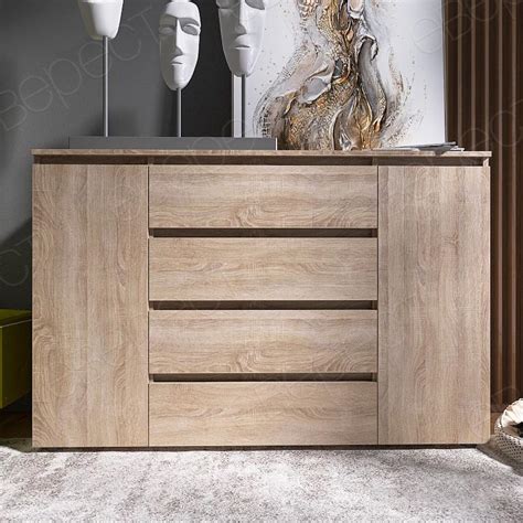 ᐉ Комод Еверест Лайт КЛ 4 140х38х93 см Дуб сонома 08828 • Краща ціна в Києві Україні • Купити