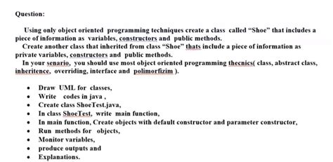 Solved Question Using Only Object Oriented Programming
