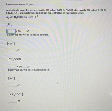 Solved A Solution Is Made By Mixing Exactly ML Of Chegg