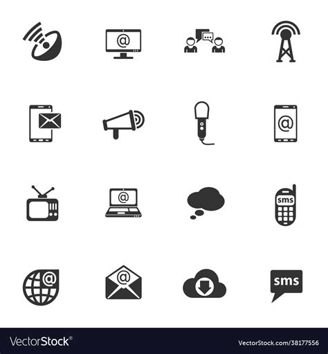Communication Icon Set Royalty Free Vector Image