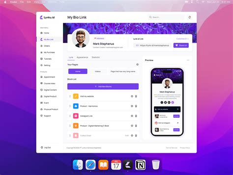 Lynku Id Saas Bio Link Dashboard By Zaim Maulana For Elux Space On Dribbble
