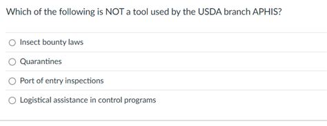 Solved Which Of The Following Is Not A Tool Used By The Usda