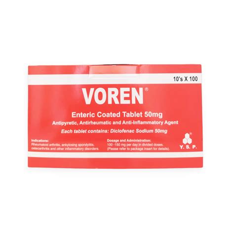 Voren Diclofenac Sodium 50mg Enteric Coated Tablet 1s Price In The