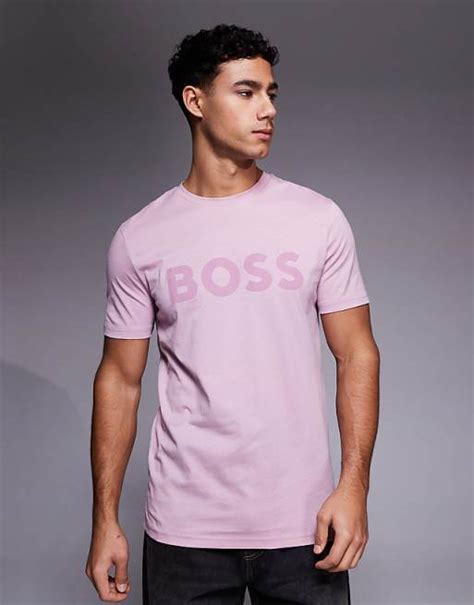 Boss Orange Thinking Chest Logo T Shirt In Light Purple Asos