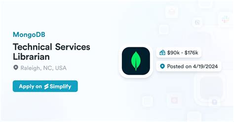 Technical Services Librarian Mongodb Simplify Jobs