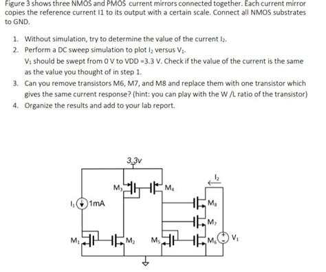 Solved Figure 3 Shows Three Nmos And Pmos Current Mirrors