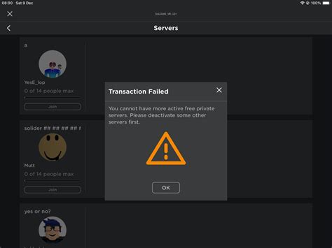 roblox private server issue r robloxhelp