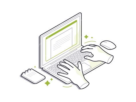 Premium Vector Hands Typing On The Laptop Keyboard Hand Drawn Vector