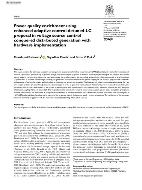 Pdf Power Quality Enrichment Using Enhanced Adaptive Control Detuned