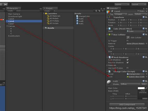 Unity 依次点击物体变色在unity中写脚本控制cube实现鼠标单击物体时使物体变为红色。 Csdn博客
