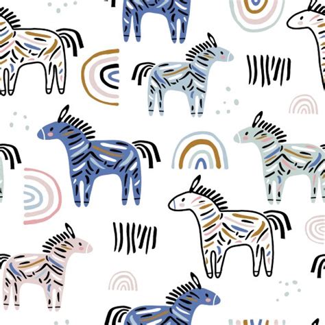 Colorful Zebras Set Royalty Free Vector Image Vectorstock