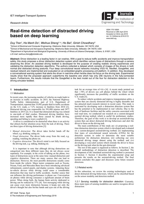 Pdf Real Time Detection Of Distracted Driving Based On Deep Learning