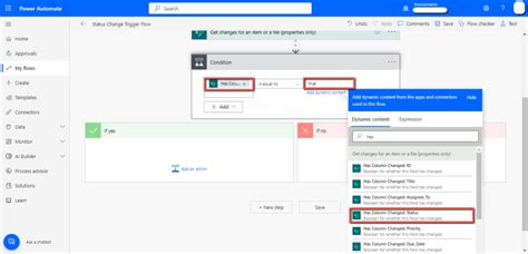 trigger power automate flow when a column is modified