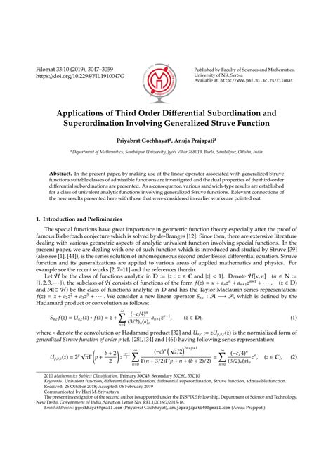 Pdf Applications Of Third Order Differential Subordination And