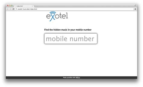 GitHub Exotel Exotel Music A Browser Based Hack That Generates Music For Your Mobile Number