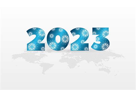 Panneau Dégradé Bleu 2023 Sur La Carte Du Monde Symbole Du Nouvel An