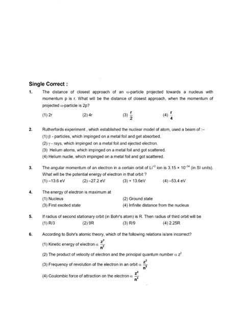 2 Atomic Structure Dpp Pages Pdf