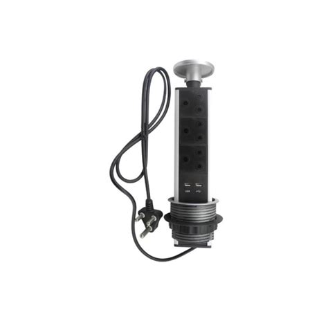 Manual Desktop Plug Socket Pop Up Column 85mm Geewiz