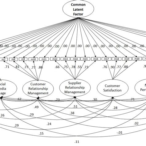 Results Of The Common Latent Factor Analysis For Cmv Assessment
