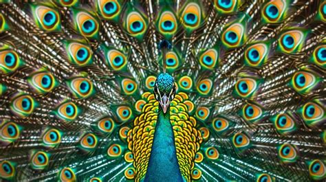 Free Peacock Display Splendor Image Feathers Splendor Iridescent