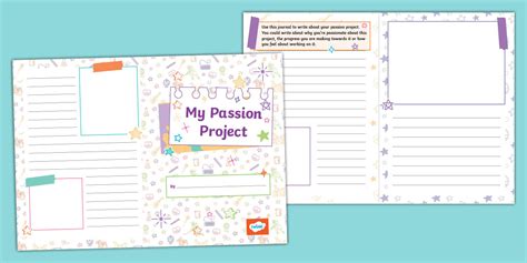 My Passion Project Journal Writing Template