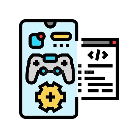 Mobile Development Game Color Icon Vector Illustration Stock Vector