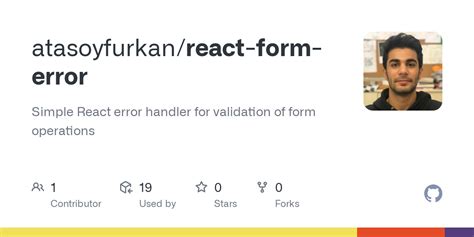 GitHub Atasoyfurkan React Form Error Simple React Error Handler For Validation Of Form Operations