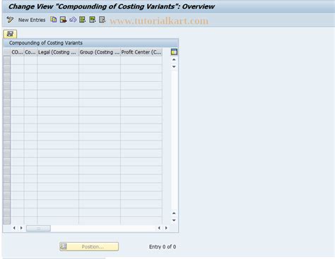 OKYY SAP Tcode Costing Variants Brackets