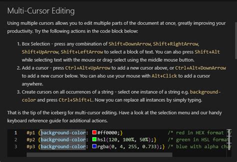 Editor Playground Box Selection Issue Microsoft Vscode GitHub