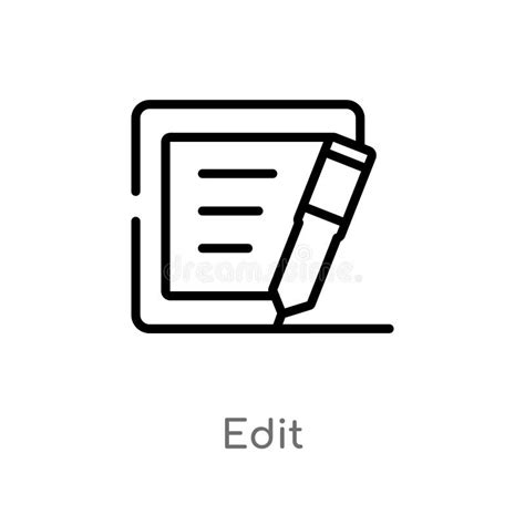 Outline Edit Tool Vector Icon Isolated Black Simple Line Element Illustration From Mobile App