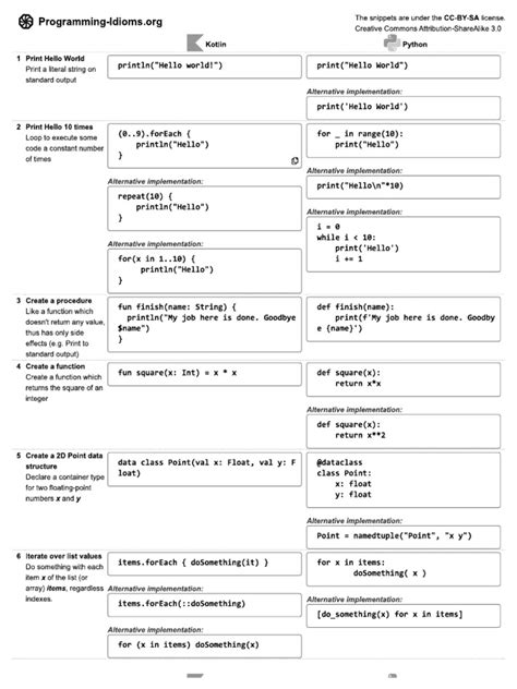 Kotlin Vs Python Syntax Pdf