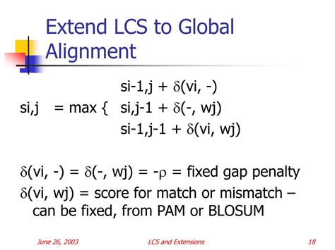 Ppt Lcs And Extensions To Global And Local Alignment Powerpoint